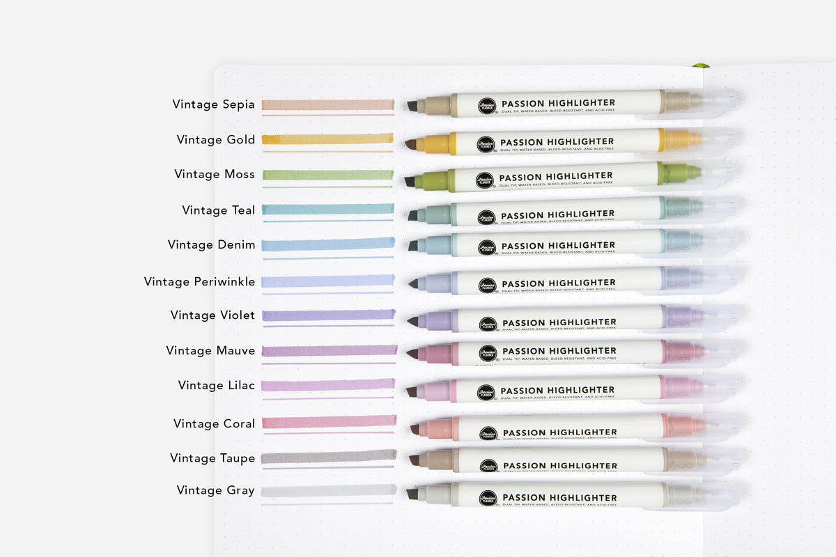 Passion Highlighters | Vintage (12-pack) | Passion Planner